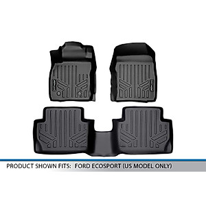 MAXLINER Custom Fit Floor Mats 2 Row Liner Set Black Compatible with 2018-2021 Ford EcoSport (US Model Only)