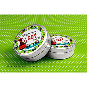 Thank You Soy Much Sushi Appreciation & Encouragement Sticker Labels, 40 2" Party Circle Stickers by AmandaCreation, Great for Teachers, Co Workers, Employees and Anyone Who Needs to Feel Appreciated