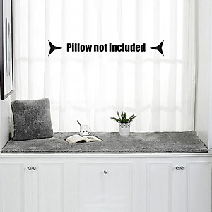 Fluffy Window Bench Cushion Pad,Thicken Plush Bay Window Seat Cushions Soft Tatami Pads,Not-Slip Floor Mat,Home Decor Rug Bench Cushion-Grey 60x180cm(24x71inch)