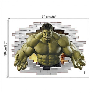 CRYTORON Superhero Wall Sticker Vinyl PVC Art Kids Decorative Decal 3D Cartoon Wall Sticker for Kids Room Bedroom Wall Decor，16 inches x 24 inches