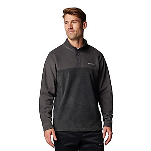 Columbia Men's Steens Mountain Half Snap, charcoal heather, shark, Large