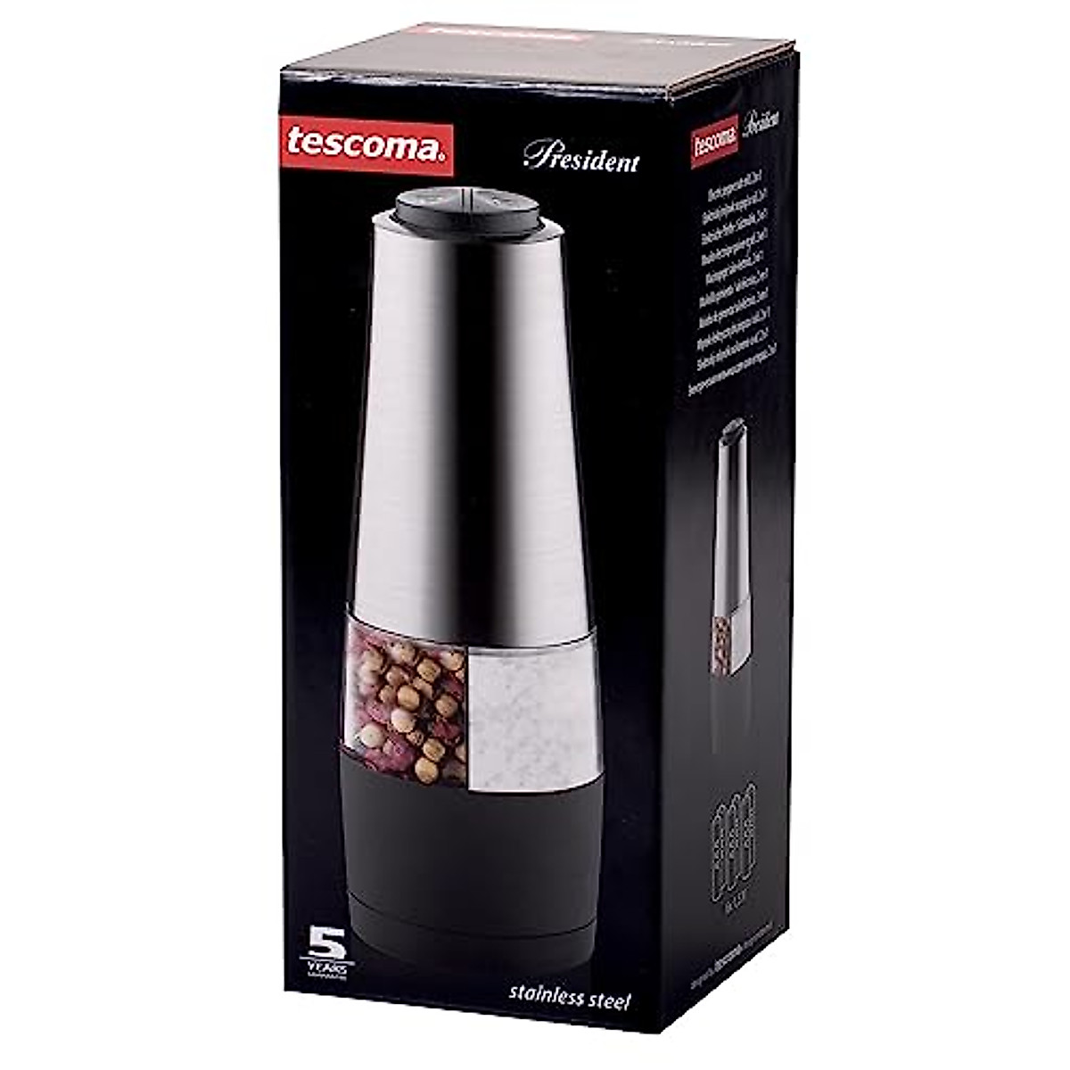 Tescoma Electric Pepper/Salt Mill, 2 in 1 President, Assorted, 9.1 x 9.1 x 21 cm