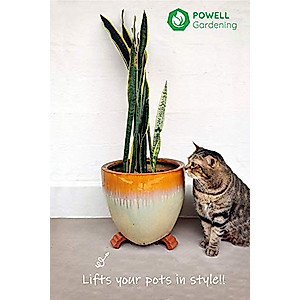 Powell Gardening (12pc Pack Plastic Pot Elevator - Plant/Flower Pot feet for Outdoor planters, Raises up to 4 Pots!! (Cotta Color NOT Ceramic)
