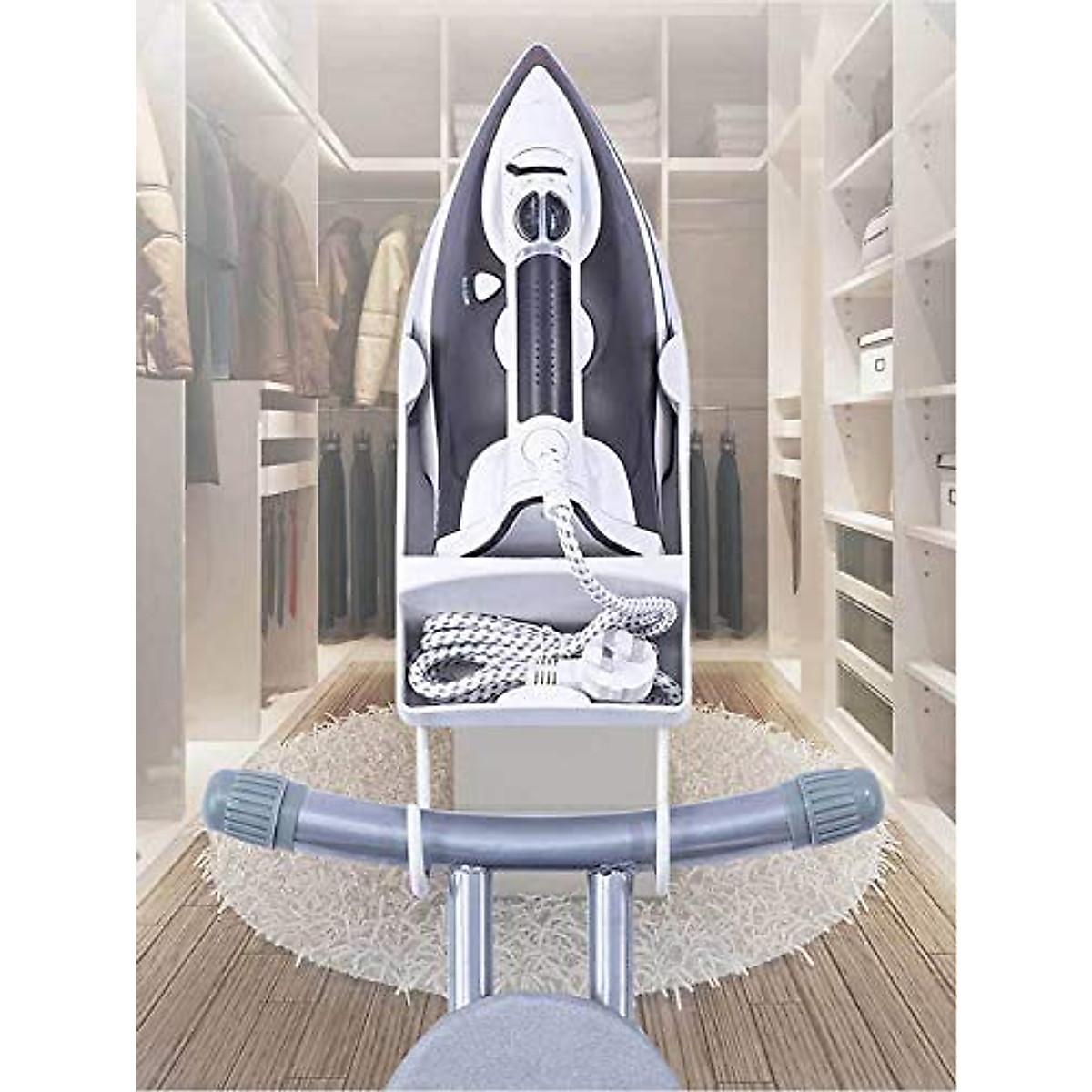 Ironing Board Hanger Wall Mount Iron Hanger Ironing Board Rack Electric Iron Holder Household Bathroom Shelf - for Max 5 inch Width