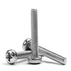 MroMax 60Pcs M2.5 x 16mm Pan Head Phillips Machine Screws, 304 Stainless Steel 18-8, Fully Thread, Metric Silver Gray Cross Head Screws Bolts for Computers, Camera and Other Small Electronic Devices
