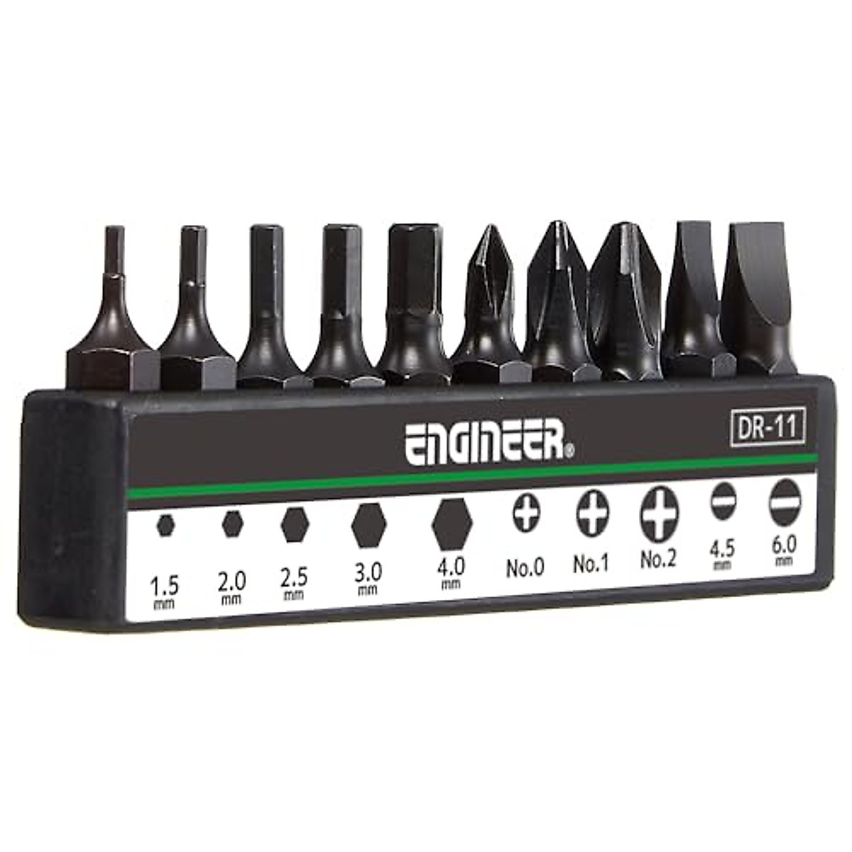 ENGINEER DR-07 Engineer Twin Wrench Screwdriver Set, 10 Bits