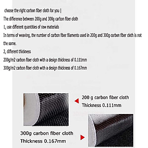 SOFIALXC Carbon Fiber Fabrics Cloth Sheet 300g/m²,30cmx333cm/0.98ft x10.9ft