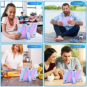 DETUOSI Case Compatible with Dragon Touch K10, Multi-Angle Stand Case, Soft Silicone Protective Cover for ZONKO K105, Victbing 10, Winsing 10, YELLYOUTH 10, Hoozo Touch 10, Rose Red & Purple