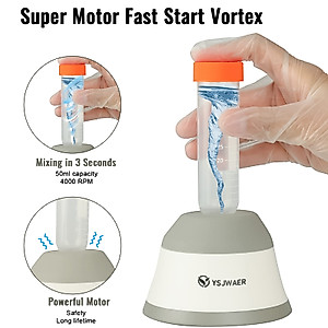 Mini Vortex Mixer Shaker YSJWAER - 4000rpm Touch Function Vortex Shaker for Nail Polish Acrylic Paint Science Lab Eyelash Adhesives