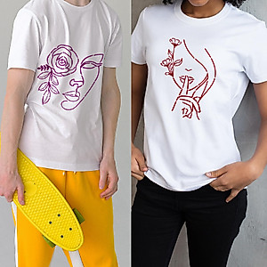 ORIGACH 9PCS 11.8x11.8inch Modern Minimalist Abstract Women Stencil, Floral Female Face Pattern PET Large Stencils Reusable Template for Painting on Wood Wall Canvas