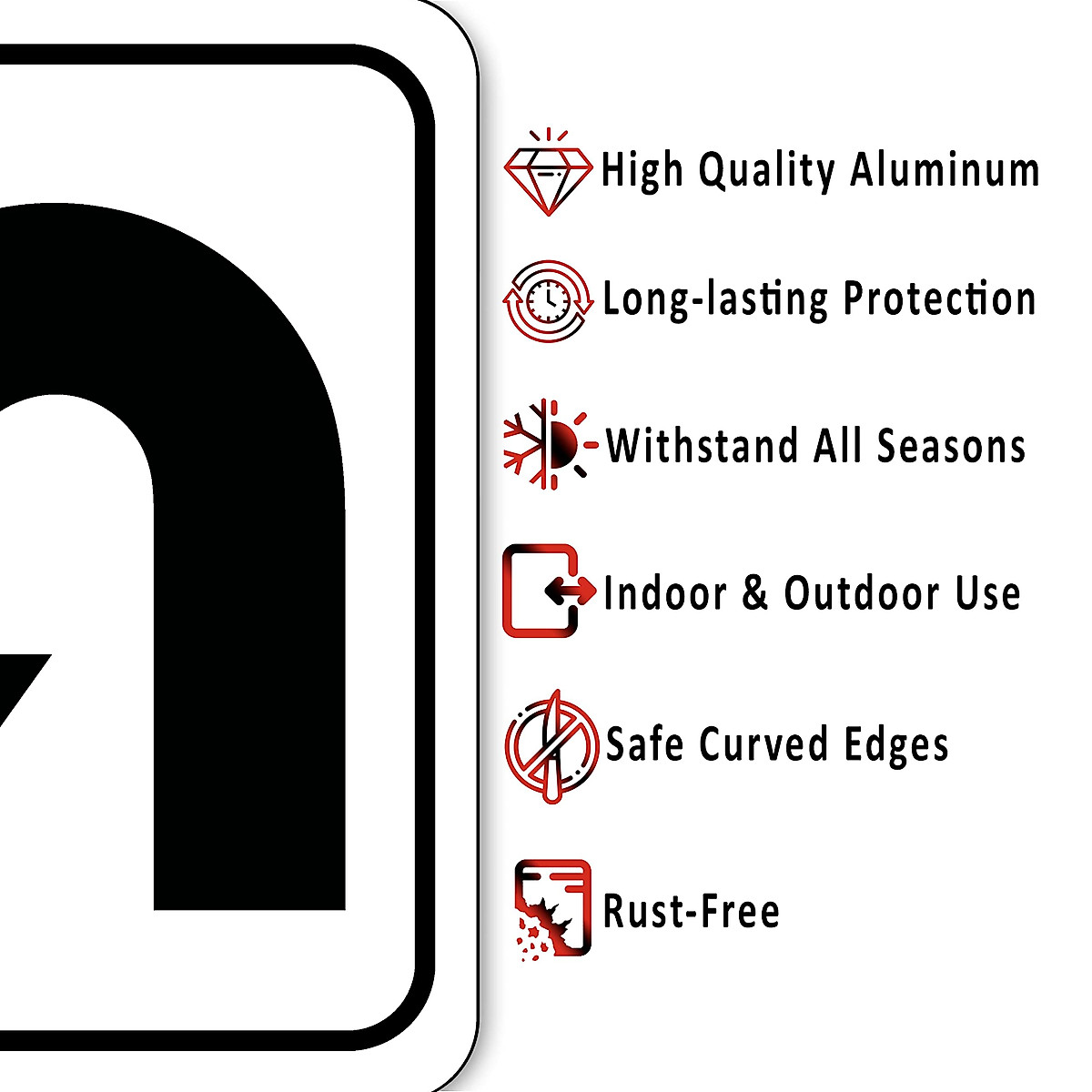 U-Turn Right Arrow Aluminum Composite Outdoor Sign - Street Signs - Road Signs - Right Turn Only Traffic Sign - Personalized Signs - Private Driveway Sign - One Way Sign - 8.5" X10"