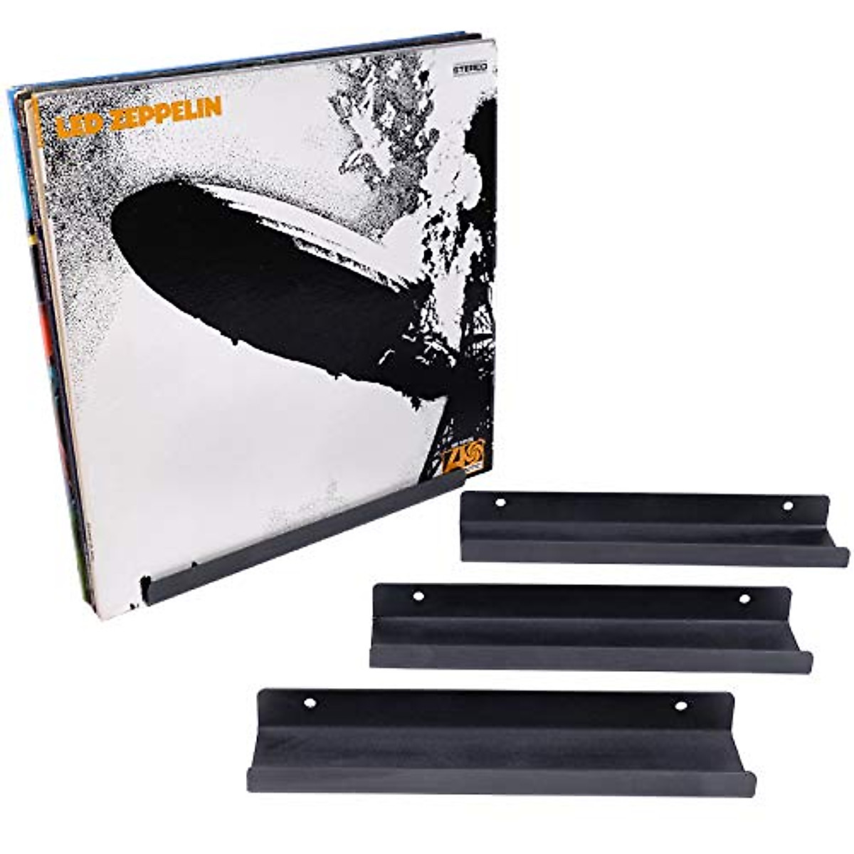 EXCELLO GLOBAL PRODUCTS Metal Record Holder Shelf 4-Pack