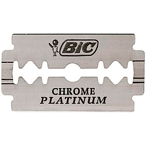 BIC Chrome Platinum Double Edge Safety Razor Disposable Single Blades (100 Pack)