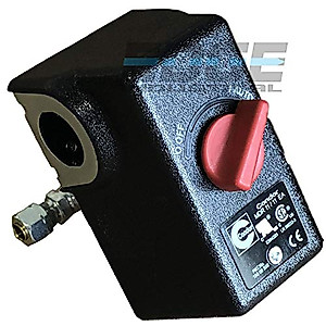 HEAVY DUTY CONDOR USA PRESSURE SWITCH, 26AMP, 11GA2E, 100/125 PSI,1/4" FNPT,DPST, SINGLE PORT