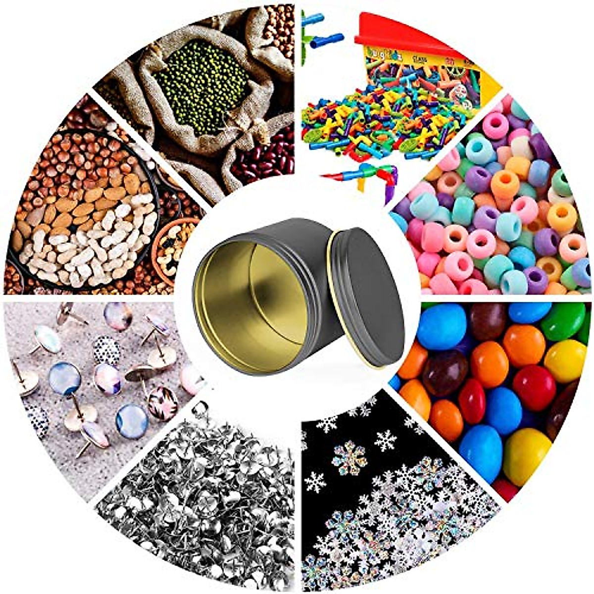 Empty Metal Tins Candle Tins,12 Pieces Metal Tins Candle Jars Candle Containers Candle Tins Empty Candle Jars for Candle Making, Candies, Gifts & Treasures, 8 oz,DIY Candle Making Needs (Black)