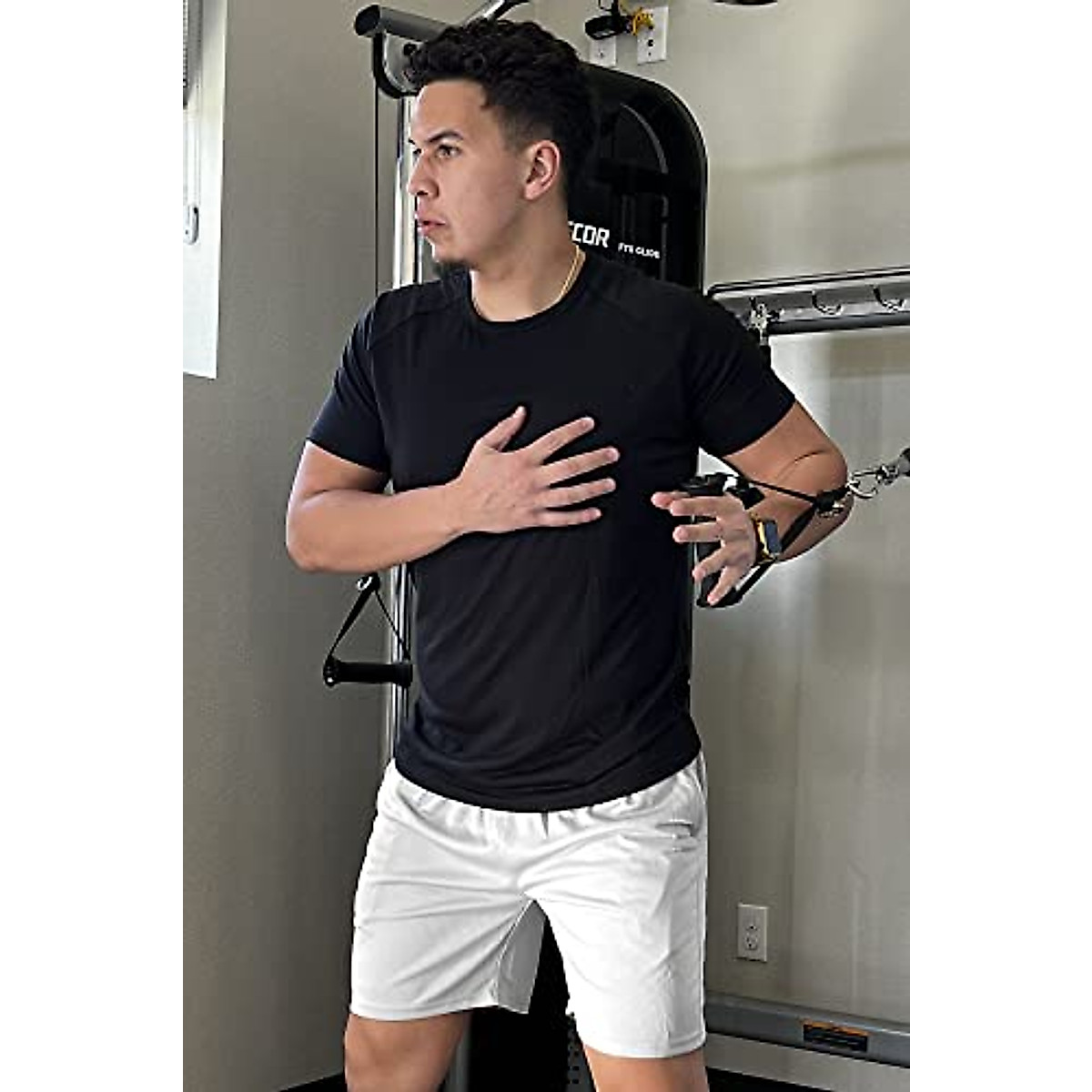 COOFANDY Men's 3 Pack Gym Workout Shorts Mesh Weightlifting Squatting Pants Training Bodybuilding Jogger with Pocket,Light Blue/White/Dark Grey,Medium