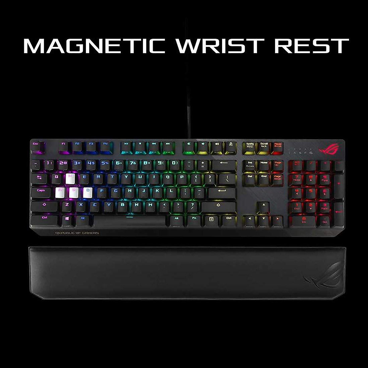 ASUS RGB Mechanical Gaming Keyboard - ROG Strix Scope Deluxe | Cherry MX Silent Red Switches | 2X Wider Ctrl Key for FPS Precision | Gaming Keyboard for PC