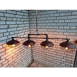 Long kitchen chandelier industrial Pendant lamp for billiard table.Rustic Steampunk Lighting