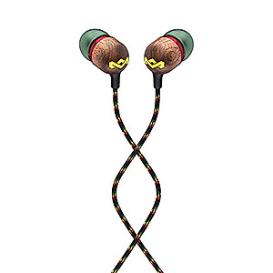 House of Marley Smile Jamaica: Wired Earphones with Microphone, Noise Isolating Design, and Sustainable Materials (Rasta)