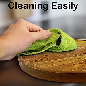 12" Acacia Wood Lazy Susan Organizer Kitchen Turntable for Cabinet Pantry Table Organization