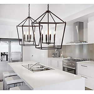 JONATHAN Y JYL7437A Pagoda Lantern Dimmable Adjustable Metal LED Pendant Classic Traditional Farmhouse Dining Room Living Room Kitchen Foyer Bedroom Hallway, 16 in, Oil Rubbed Bronze