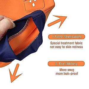 Reusable Swim Diapers for Baby, Leakproof Cloth Diapers Cover Washable, Waterproof Little Swimmers Nappy Trunks Infant Pull Ups (S, Orange)