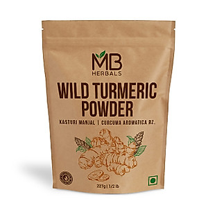 MB Herbals Wild Turmeric Powder 8 oz / 0.5 LB | Organic-Cultivated Kasturi Manjal| Amba Haldi | Kasturi Turmeric | No Preservatives | Chemical Free | For Face Packs & Face Mask