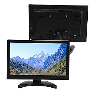 Qiilu 11.6 Inch LCD Monitor with VGA HD Multimedia Interface Portable 1080P HD Color Screen with Speaker Remote Control 100‑240V Interface: VGA, HD Multimedia Interface, Video,