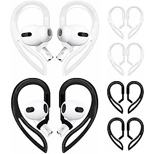 4 Pairs Ear Hooks Compatible with AirPods 3rd Generation [Multi-Dimensional Adjustable] Accessories Compatible with AirPods Pro AirPods 3 2 1 Gen(Transparent/Black)