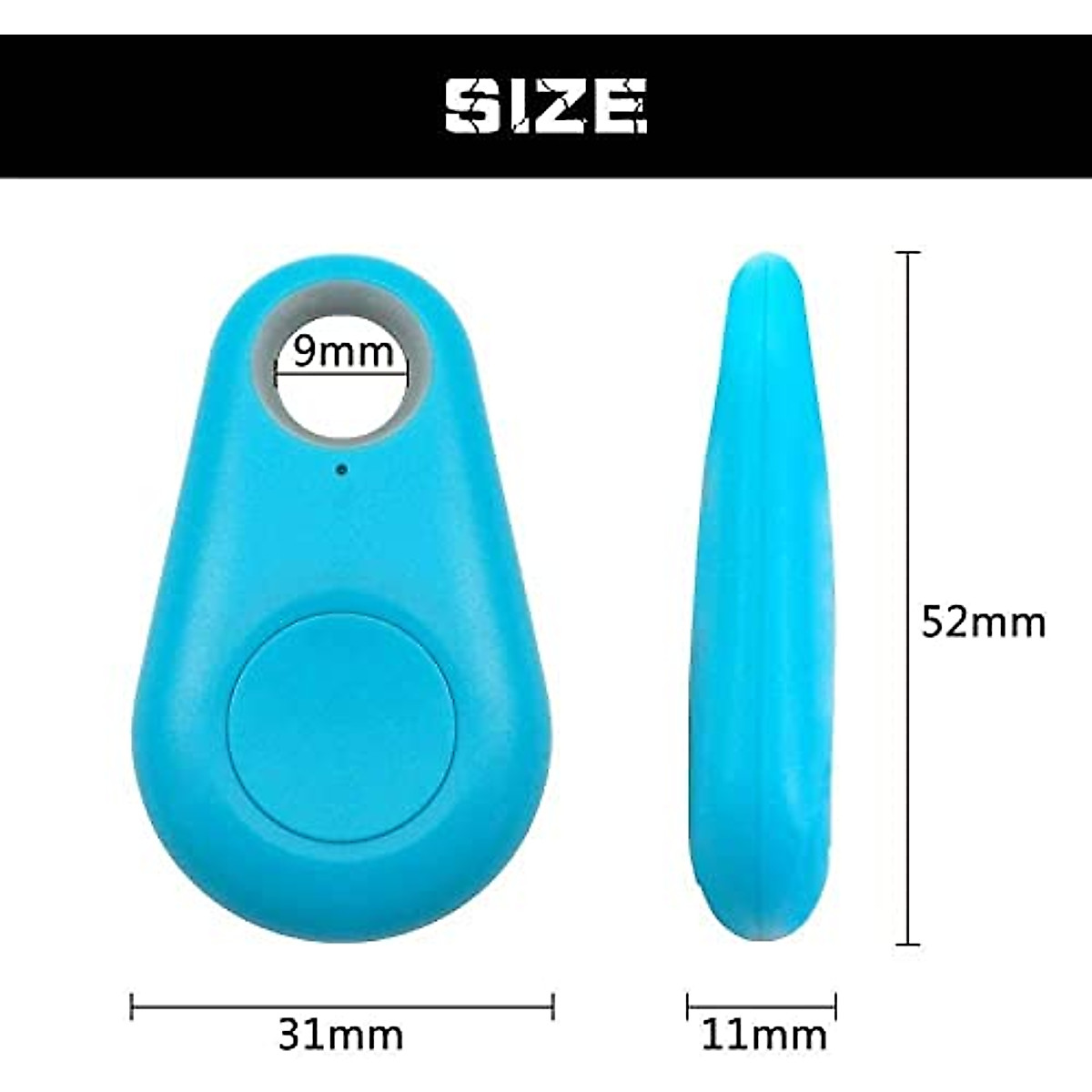 Beauty HAO Mini Dog GPS Tracking Device, No Monthly Fee App Locator, 2022 Upgraded Portable Bluetooth Intelligent Anti-Lost Device Pcs Black Water Drop Water Drop