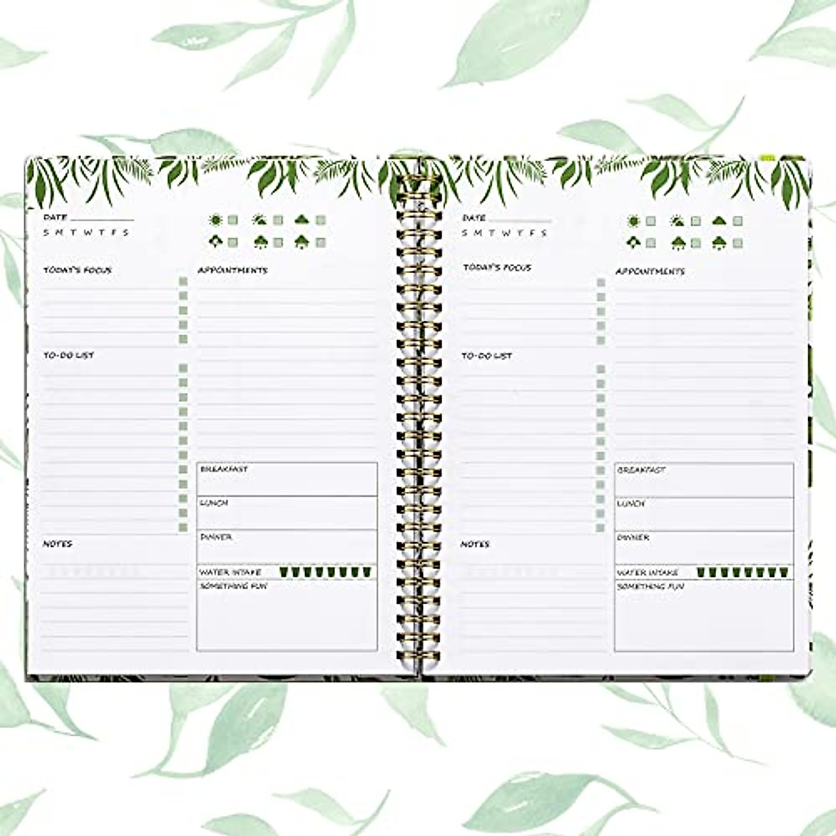Cheneyboo To Do List Notebook Undated: Daily Journal, 5.7"x8.5" Daily To Do List Planner Notebook with Inner Pocket,Water Inter Checklist, Meals Planner, Office Organization Planners for Women