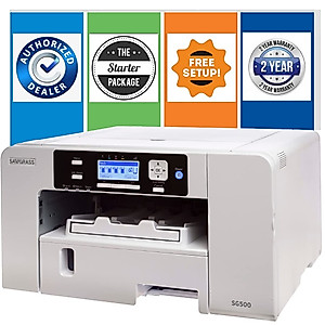 Sawgrass SG500 Sublimation Printer with Inks, 330 SHEETS SUBLIMAX Paper, 3 Rolls Tape, White