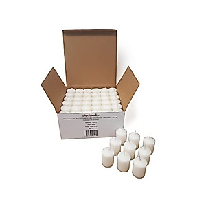 Bulk Pack of 72 White Votive Candles - Box of 72 Unscented Bulk Candles - 15 Hour Burn Time - for Weddings, Restaurants, Parties, Spa and Decorations.