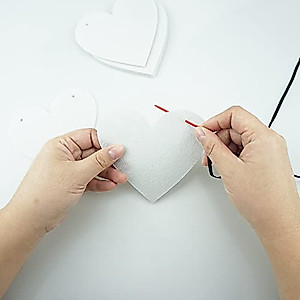 SaktopDeco 2 Pack White Felt Heart Garland Valentines Day Heart Banner White Party Decorations Anniversary Wedding Home Decor