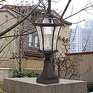 Praee Outdoor Waterproof Solar Pillar Wall Lamp LED Villas Exterior Column Lights Garden Porch Home Landscape Lighting Streetlights Aluminum Terrace Community Pillar Post Light