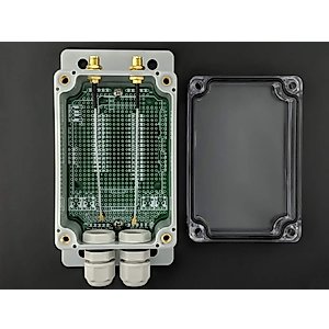qBox DIY IOT Enclosure Kit (Two SMAs), IOT Enclosure for Arduino MKR Feather ESP32 Cellular LoRa WiFi Board, Waterproof IP65 Enclosure with Glands, prototyping PCB and Two SMA connectors