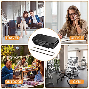 JXTZ Key Lock Box, 4-digit Password Combination Lock Box for House Key, Portable Hanging Small Safe Box Waterproof Fireproof, Key Lock Box for Outside, Large-capacity Metal Box with Detachable Hook