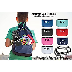 Personalized Kids Water Bottle 20oz with Flip-Top Lid and Straw, Stainless Steel Insulated Flask Kids Thermos with Engraved Name - Birthday, Kids, Men, Women Custom Gift (Black)