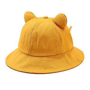 Umeepar Unisex Packable Bucket Hat Sun Hat for Womens Men (Cat Ear &Tail Yellow)