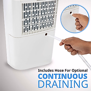 Ivation 14.7 Pint Compressor Dehumidifier – Small and Compact with Continuous Drain Hose for Smaller Spaces, Bathroom, Attic, Crawlspace and Closets - for Spaces Up to 320 Sq/Ft