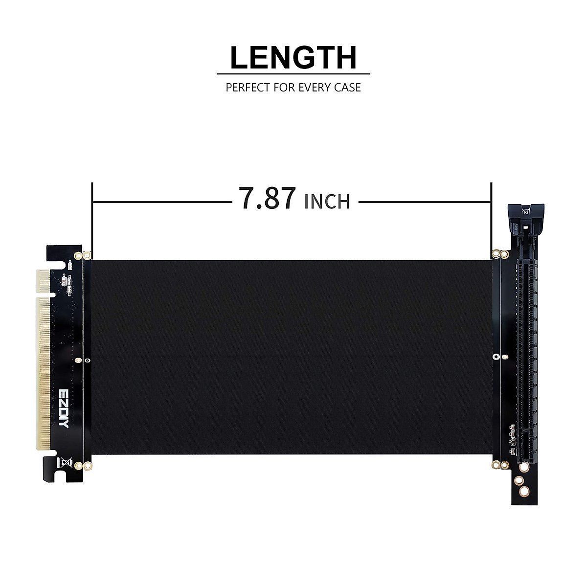 EZDIY-FAB New PCI Express 16x Flexible Cable Extension Port Adapters, High Speed PCIE Riser Cable 90 Degrees, Fit with FD R6 Case -20cm