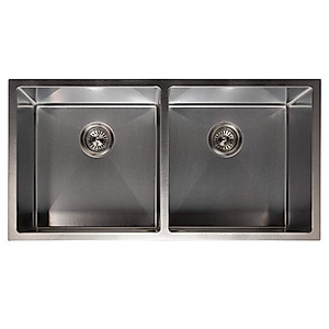 ZLINE 36" Anton Undermount Double Bowl Scratch Resistant Stainless Steel Kitchen Sink with Bottom Grid (SR50D-36S)