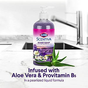 Clorox Scentiva Liquid Hand Soap Tuscan Lavender & Jasmine 14 oz Liquid Hand Wash with Aloe Vera & Vitamin B5 Bleach-Free Scented Hand Soap for Kitchen or Bathroom (Pack of 12)