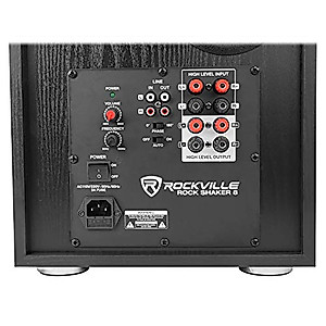 Rockville Rock Shaker 8" Inch Black 400w Powered Home Theater Subwoofer Sub