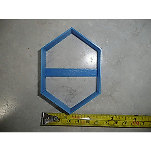 LONG HEXAGON OUTLINE SIX SIDED POLYGON SHAPE FRAME COOKIE CUTTER MADE IN USA PR3831