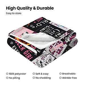 Soccer Gifts for Girls, Gifts for Soccer Lovers, 60"x50" Soccer Blanket for Girls Soccer Gifts, Gifts for Soccer Players, Best Soccer Girl Soft Flannel Blanket for Soccer Team Girls