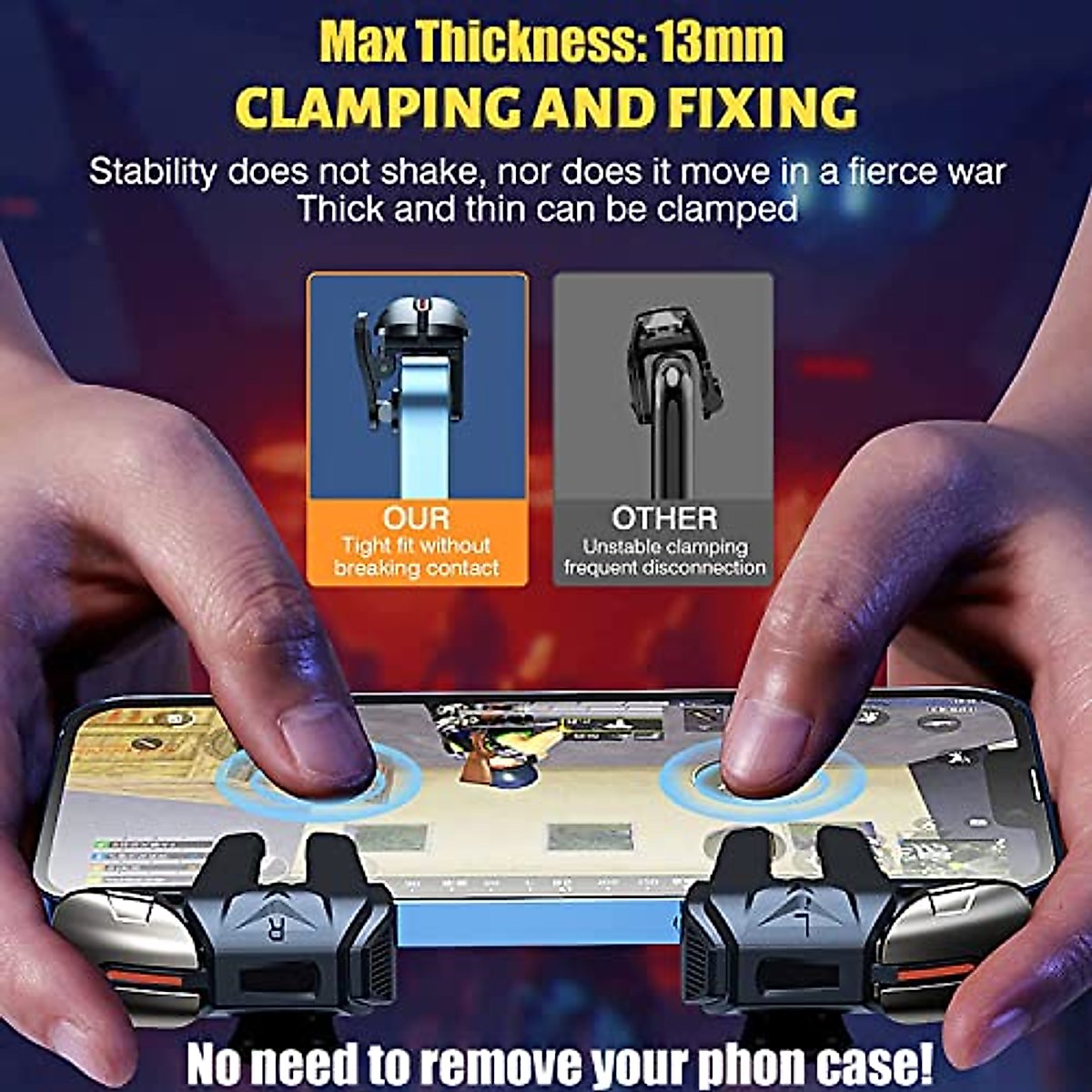 13 in 1 PUBG Mobile Triggers Combo, L2R2 4 Triggers Mobile Phone Controller for PUBG/Fortnite/Call of Duty/Rules of Survival, Aim & Fire Trigger for iPhone & Android Phones