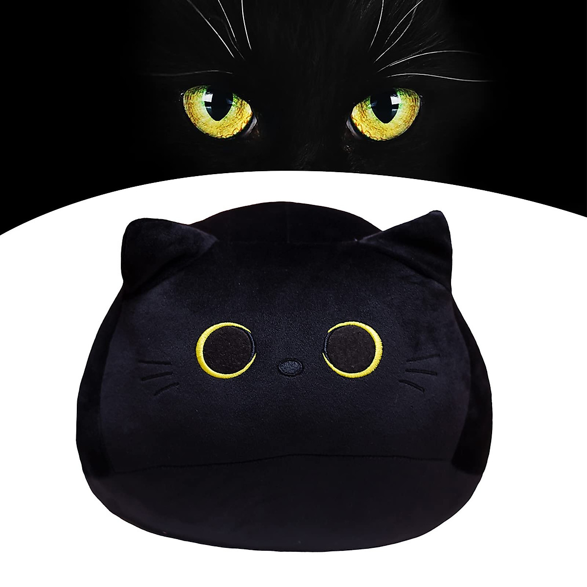 YesMora Black Cat Plush,Cat Pillow,Black Cat Plush Toy Black Cat Plushies Creative,Black Cat Pillow Black Cat Plushie，Black Cat Gifts (21.6 in)