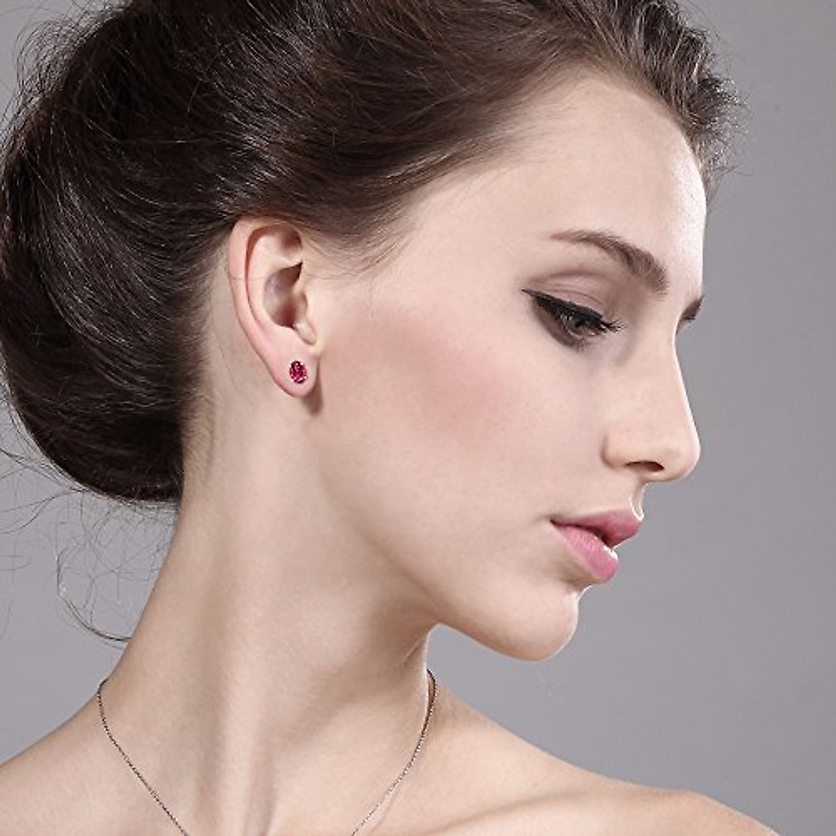 Gem Stone King 18K Yellow Gold Plated Silver Pink Tourmaline Earrings | 1.70 Cttw | Oval 7X5MM Stud Earrings | Gold Earrings for Women