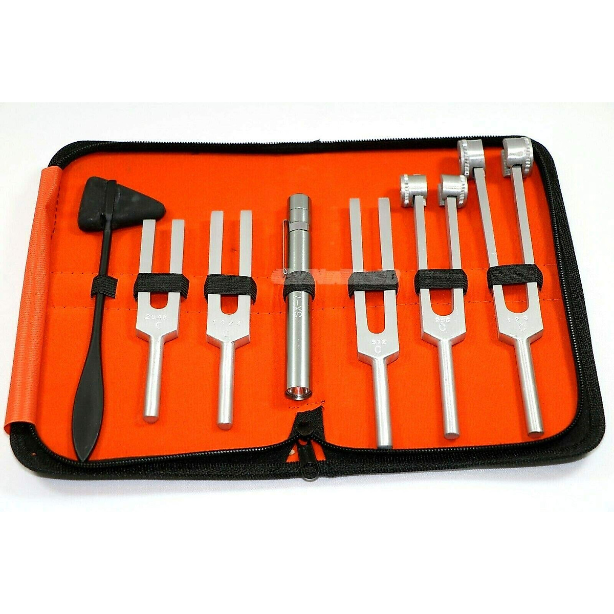 7 Ea Tuning Fork Set Chiropractic Physical Diagnostic Instruments with Reusable Penlight